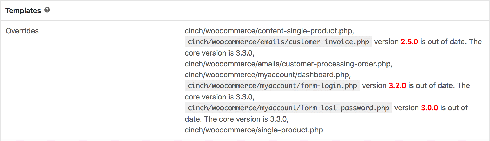 Your Theme Contains Outdated Copies Of Some Woocommerce Template Files Cinch Web Services