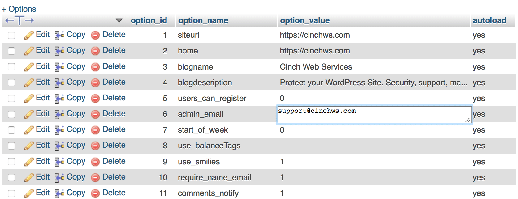Change WordPress admin email without confirmation | Cinch Web Services