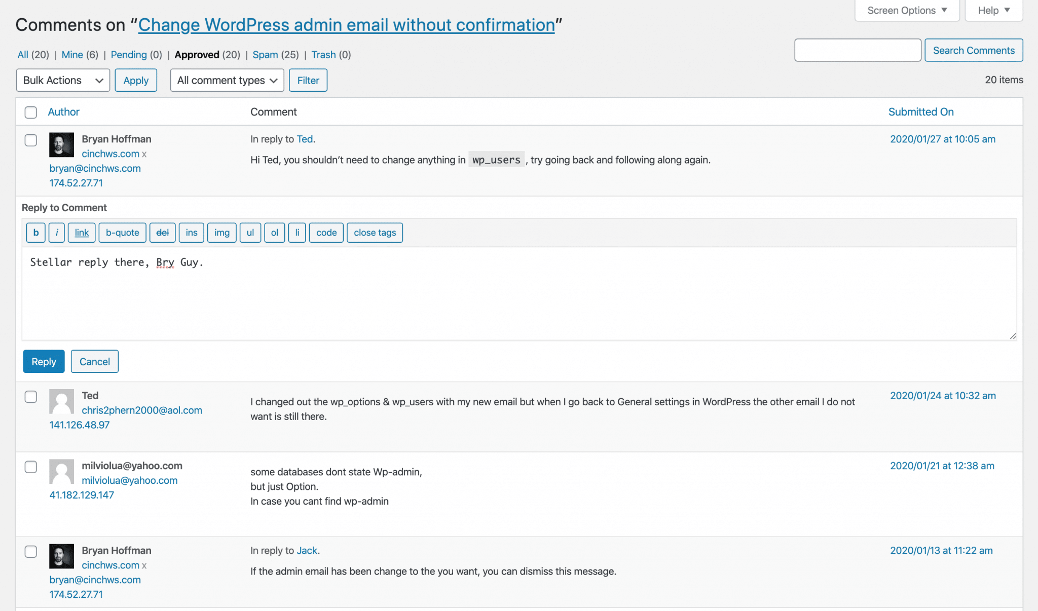 Where is the post comments panel in Gutenberg | Cinch